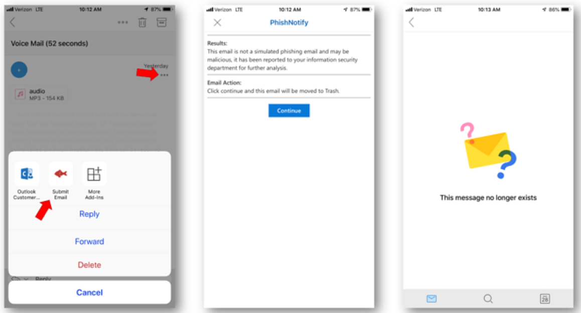 Using PhishNotify on Outlook (Desktop Web Mobile)