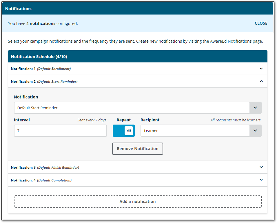 AwareEd Notifications