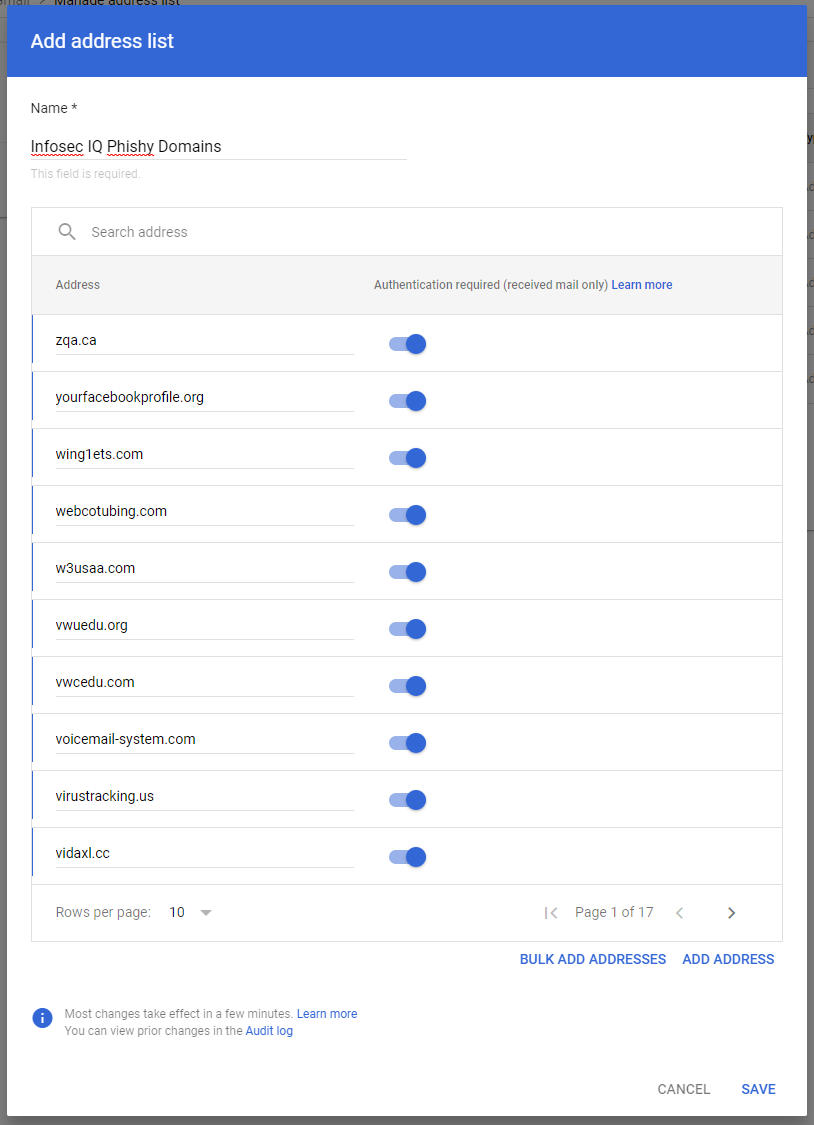 Allowlisting in Google Workspace