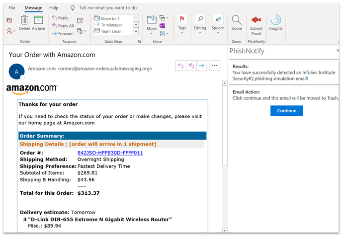 Using Phishnotify On Outlook Desktop Web Mobile