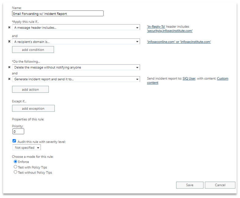 Additional Microsoft 365 / Exchange Allowlist Rules