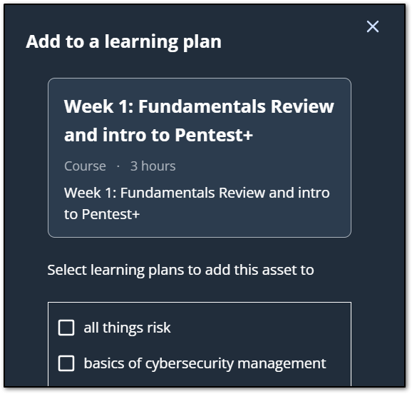 Create and Manage Custom Learning Plans