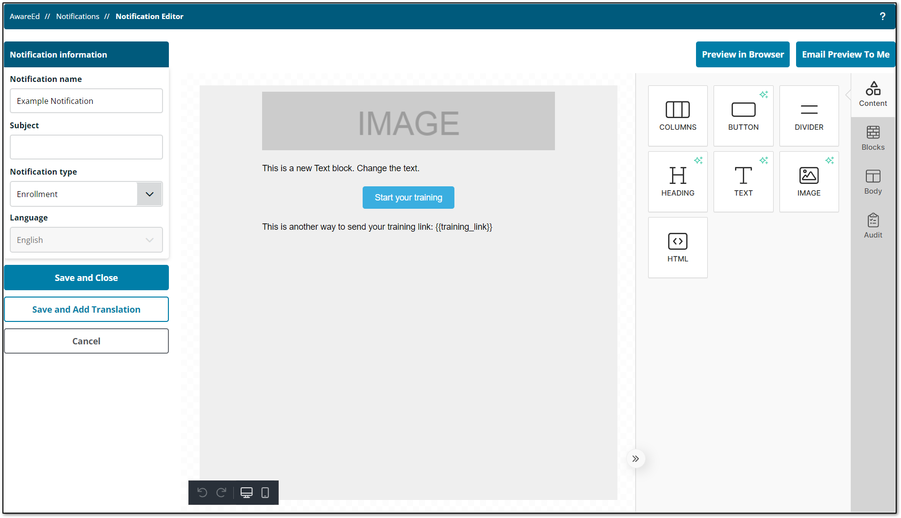 AwareEd Notifications