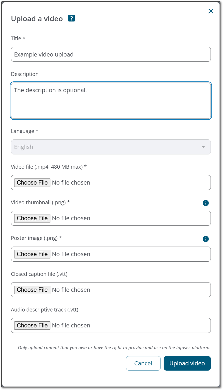 Uploading Custom Video Files