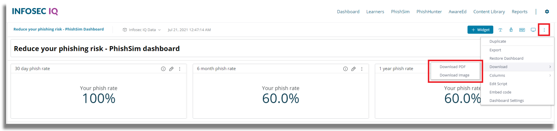 Export Dashboards